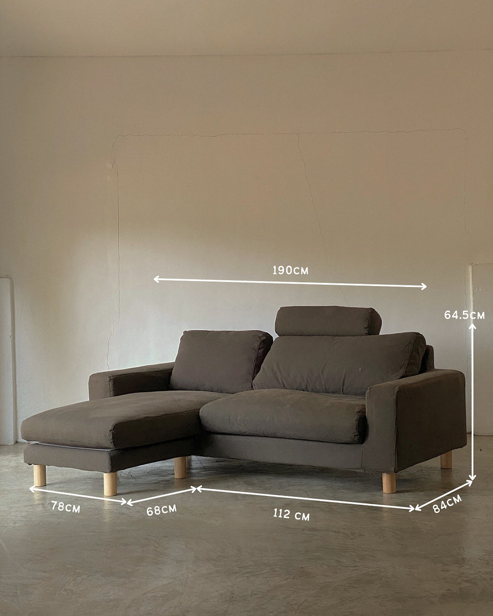 muji l-type feather pocket coil sofa (charcoal) – Burt Select Shop